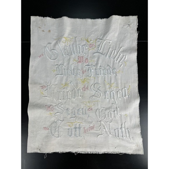 Source Unknown | Art | Vintage German Home Blessing Embroidery Art On ...